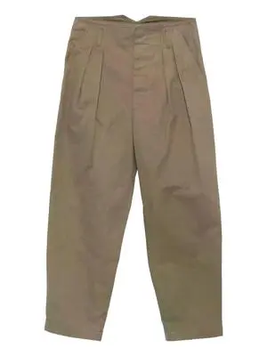 Moschino Pleated Trousers With Logo Detail - Green