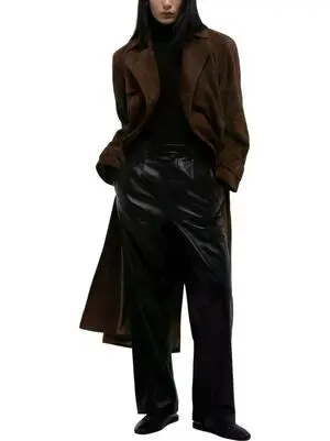 DUCIE Corrin Suede Trench Coat - Brown