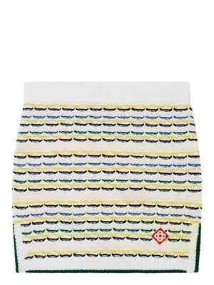 Casablanca Striped Knit Skirt - White