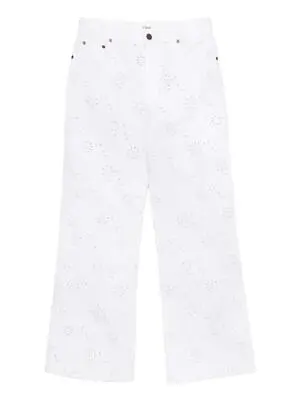 Chloé Cut-out Cropped Jeans - White
