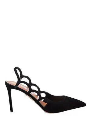 AQUAZZURA Suede Slingback Pumps 000 Black