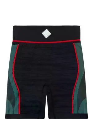 Casablanca Ribbed Paneled Cycling Shorts - Black