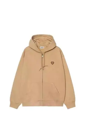 Carhartt Work In Progress Heart-Logo Zip-Up Hoodie Neutrals