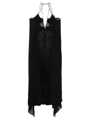 NISSA Embellished Halterneck Dress - Black