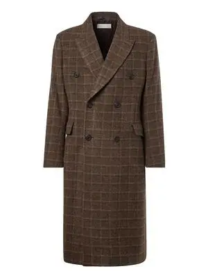 Our Legacy Whale Checked Virgin Wool Coat - Brown