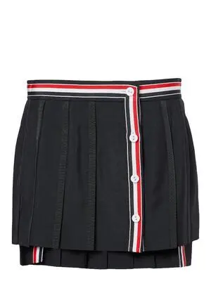 Thom Browne Asymmetric Wool-blend Miniskirt - Black