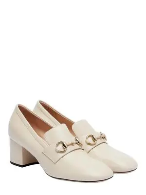 Gucci Horsebit Leather Loafer Pumps - White