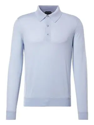 TOM FORD Cashmere And Silk Polo Sweater - Blue