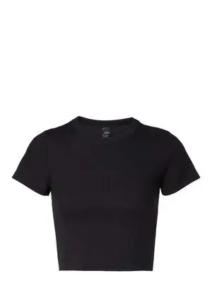 LESET Kelly Cropped Cotton-blend Jersey T-shirt - Black