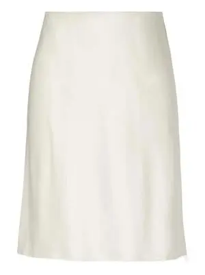 LESET Barb Lace-trimmed Satin Slip Skirt - White