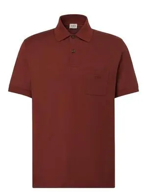 TOD'S Logo Cotton Polo Shirt - Red