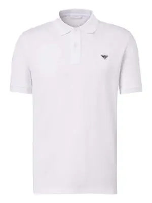 Prada Logo Cotton Polo Shirt - White