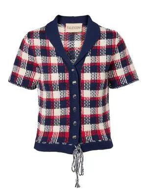 VALENTINO Checked Cotton Cardigan