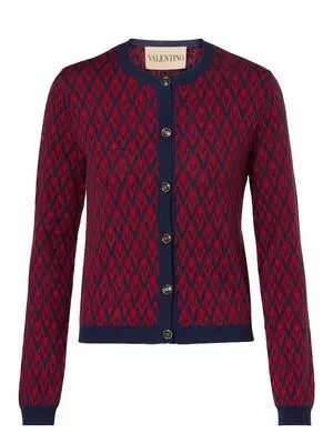 Valentino Garavani Virgin Wool Cardigan - Blue