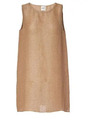 LESET Stella Sequined Linen-blend Minidress - Gold