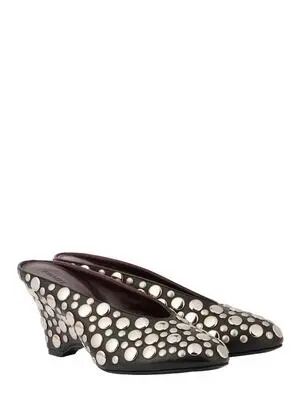 Khaite Cloak 75 Studded Wedge Mules - Black