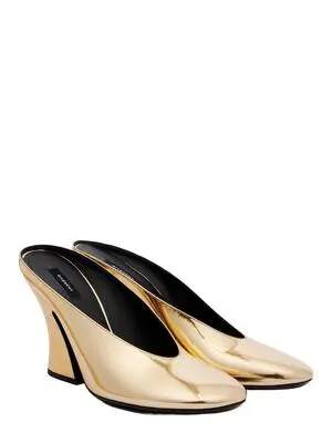 Givenchy Sculpted 95 Mirrored Leather Mules - Gold