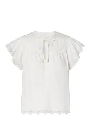 Ulla Johnson Effie Embroidered Cotton Top - White
