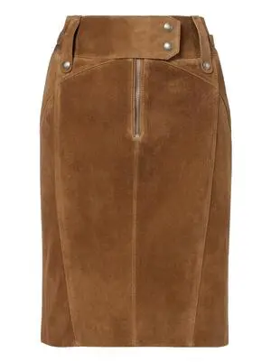 TOM FORD Pencil Suede Skirt - Brown