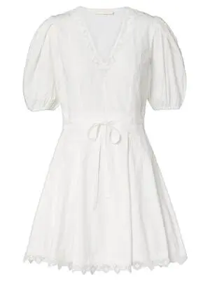 Ulla Johnson Camila Embroidered Cotton Minidress - White