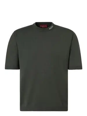 Gucci Logo Silk And Cotton T-shirt - Green