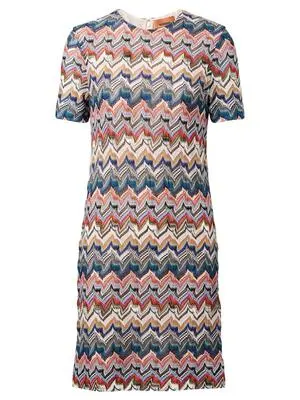 Missoni Zigzag Lamé Minidress - Multicoloured
