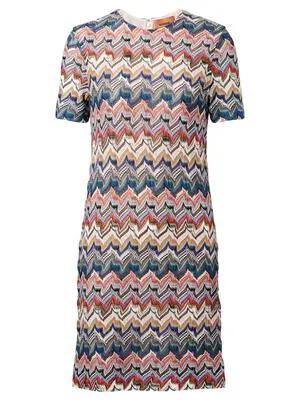Missoni Zigzag Lamé Minidress - Multicoloured