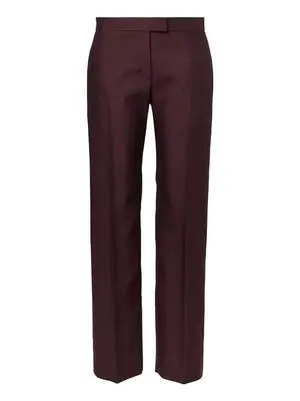 Khaite Callen Wool And Silk Straight Pants - Burgundy