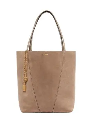 Chloé Spin Medium Suede Tote - Beige