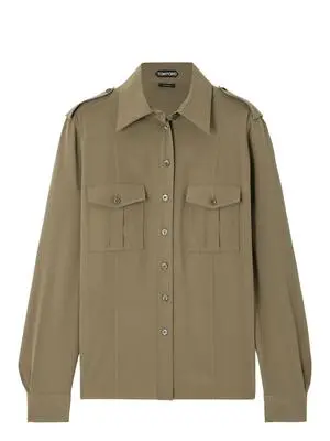 TOM FORD Silk Crepe De Chine Shirt - Green