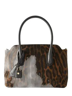 TOM FORD Ocelot Medium Leather-Trimmed Tote Animal Print