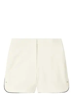 Max Mara Orbita Embellished Cotton-blend Canvas Shorts - White
