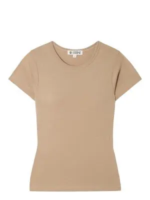 Eterne Short Sleeve Cotton And Modal-blend Jersey T-shirt - Brown