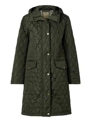 Burberry Hooded Quilted Shell Jacket - Green