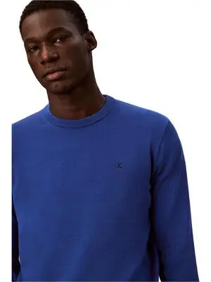 Calvin Klein Classic Fit Cotton Sweater - Admiral Blue