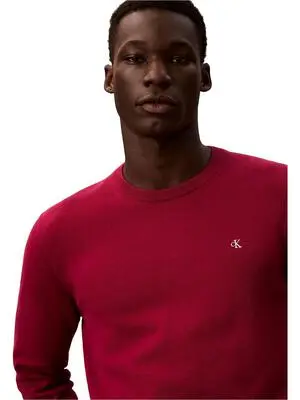 Calvin Klein Classic Fit Cotton Sweater - Beet Red