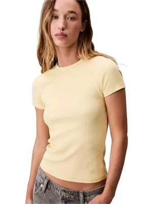 Calvin Klein Cotton Contour Rib T-shirt - Churned Butter