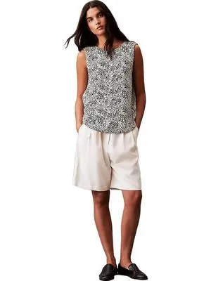Calvin Klein Printed Sleeveless Top - Antique White Print