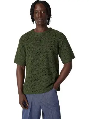 BOTTEGA  VENETA Cotton Crochet Knit T-shirt - Shrub
