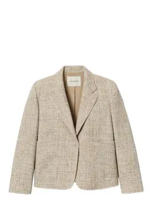 Lafayette 148 New York Cotton-blend Twill Cropped Blazer - Natural Multi