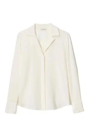 Lafayette 148 New York Organic Stretch Silk Blouse - Cloud