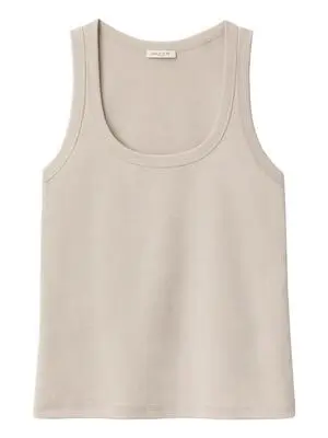 Lafayette 148 New York Stretch Cotton Rib Tank - Cement