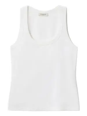 Lafayette 148 New York Stretch Cotton Rib Tank - White