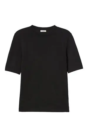 Lafayette 148 New York Cotton-silk Short Sleeve Pullover - Black