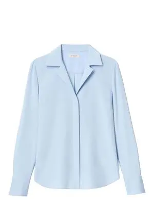 Lafayette 148 New York Organic Stretch Silk Blouse - Bluebell