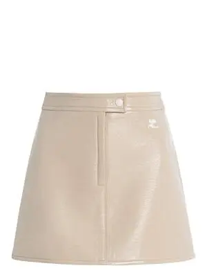 COURREGES Courrèges Reedition Vinyl Mini Skirt Light Grey
