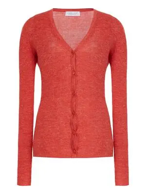 Gabriela Hearst Aiste Cashmere, Silk, And Hemp Cardigan - Orange