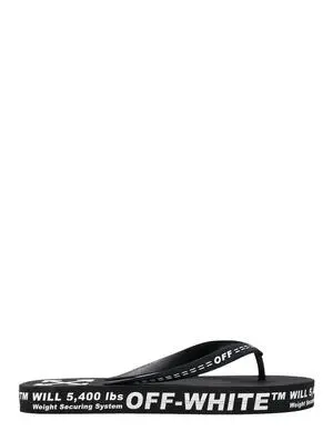 Off-White Typographic Logo Flip Flops - Black
