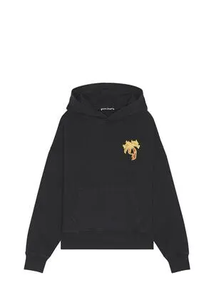 Palm Angels Burning Palm Hooded Sweatshirt - Black