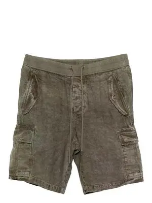 JAMES PERSE Linen Textured Cargo Shorts - Green